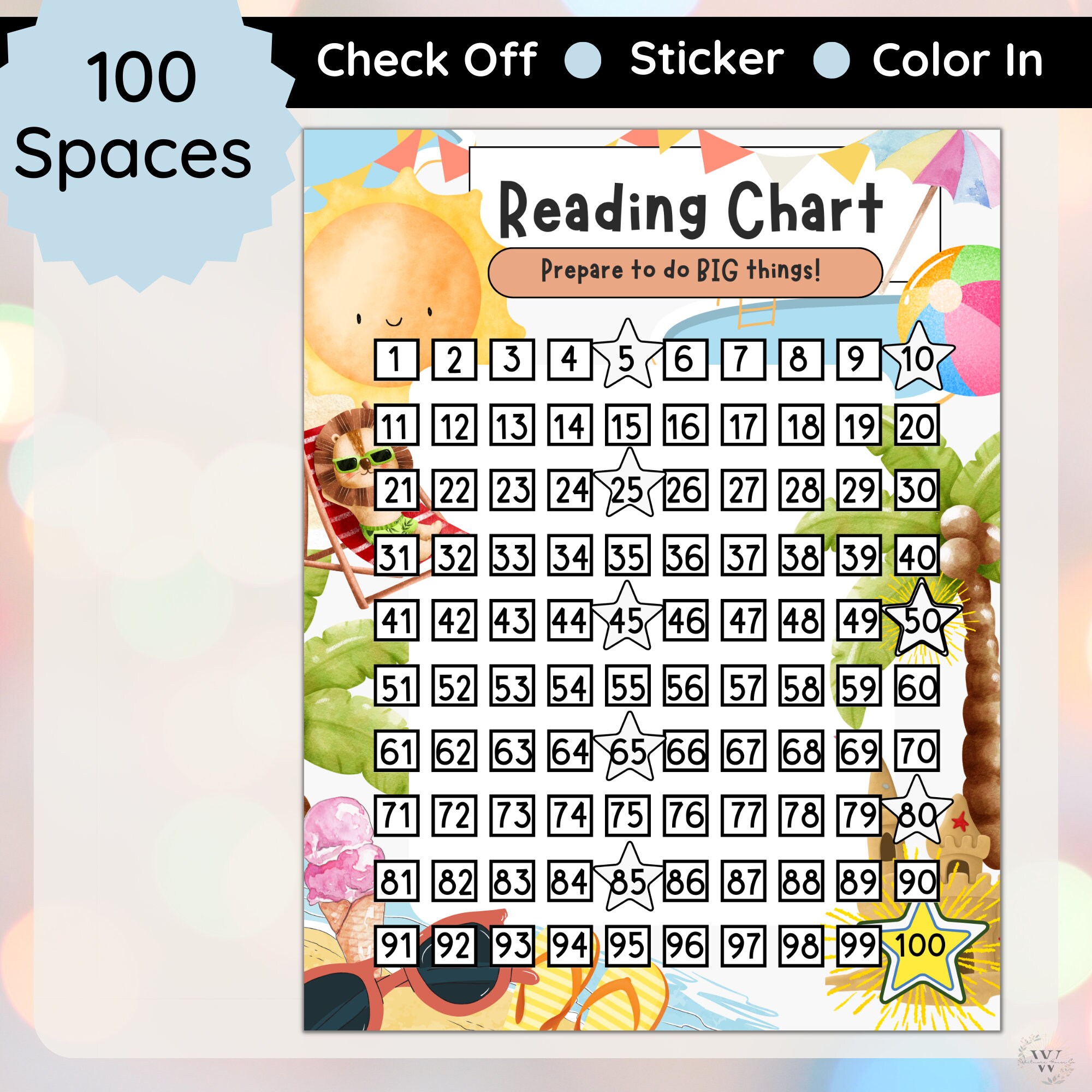 Printable Reading Tracker for Kids, 100 Book Challenge, Summer Reading ...