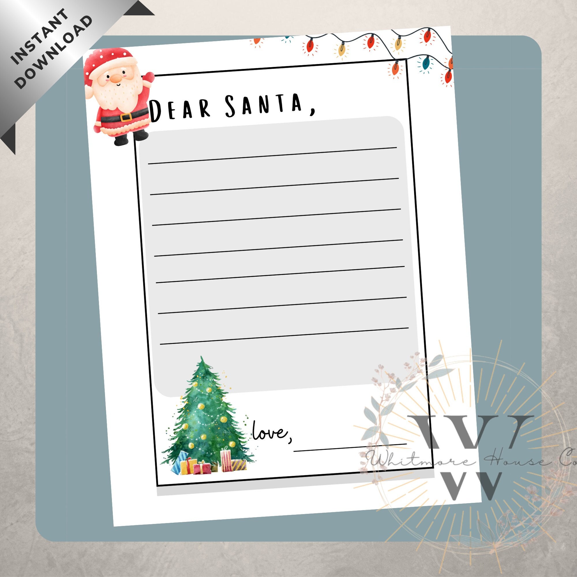 Printable Dear Santa Letter / Dear Santa Letter / Santa Letter ...