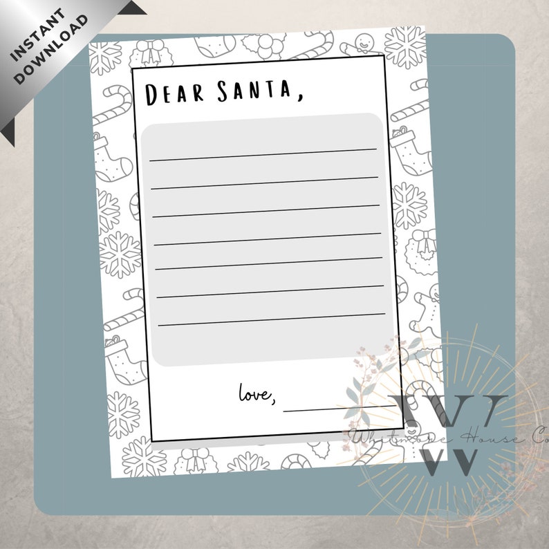 Printable Dear Santa Letter / Dear Santa Letter / Santa Letter ...