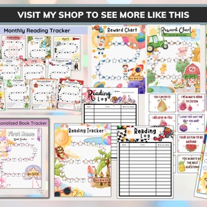 Printable Reading Tracker for Kids, 100 Book Challenge, Bookworm Theme, Student Book Chart ...