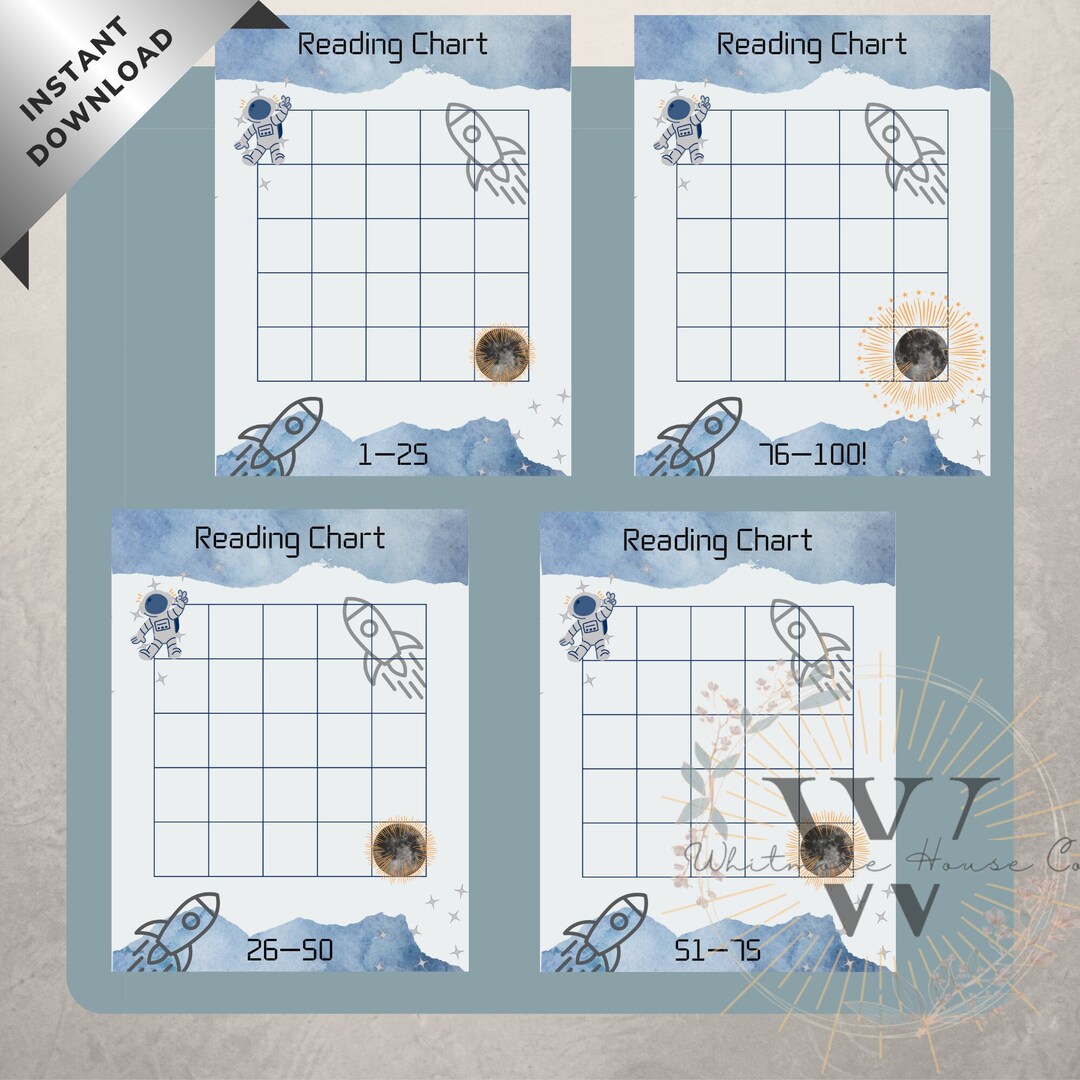 Reading Chart / 100 Books Reading Chart / Book Chart / - Etsy