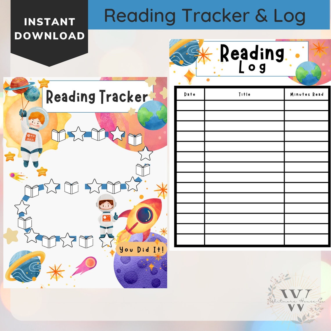 Printable Reading Tracker for Kids, Reading Log, Student Book Chart ...