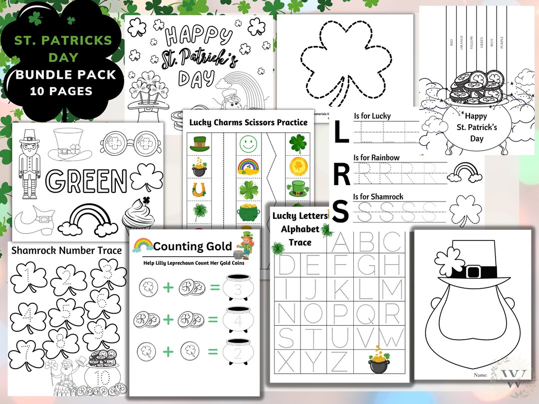 St. Patrick's Day Coloring Pages for Kids, Activities for Preschool ...