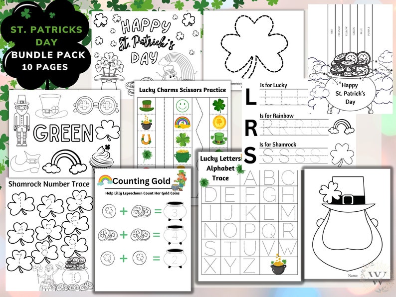 St. Patrick's Day Coloring Pages for Kids, Activities for Preschool ...