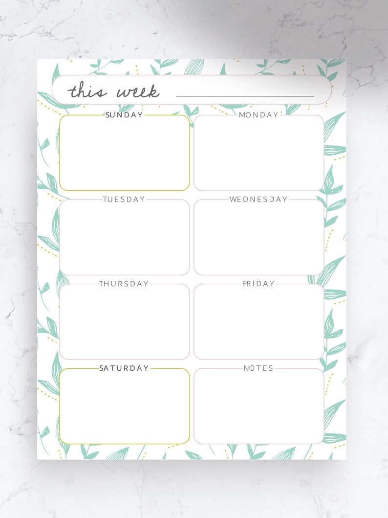 Weekly Planner | Printable Download | Printable Planner - Etsy