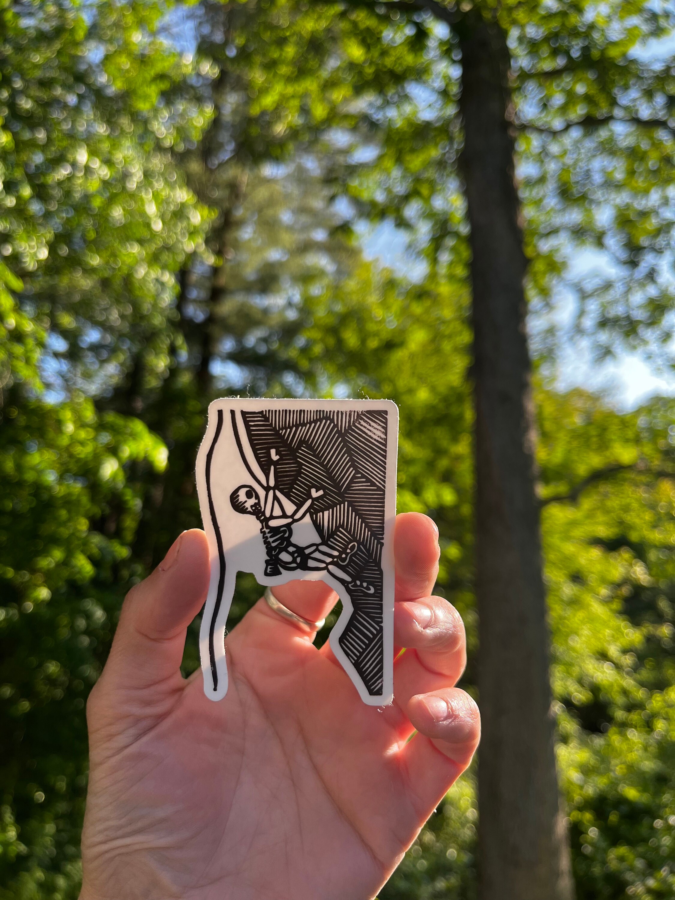 Rock Climbing Skeleton Vinyl Sticker - Etsy