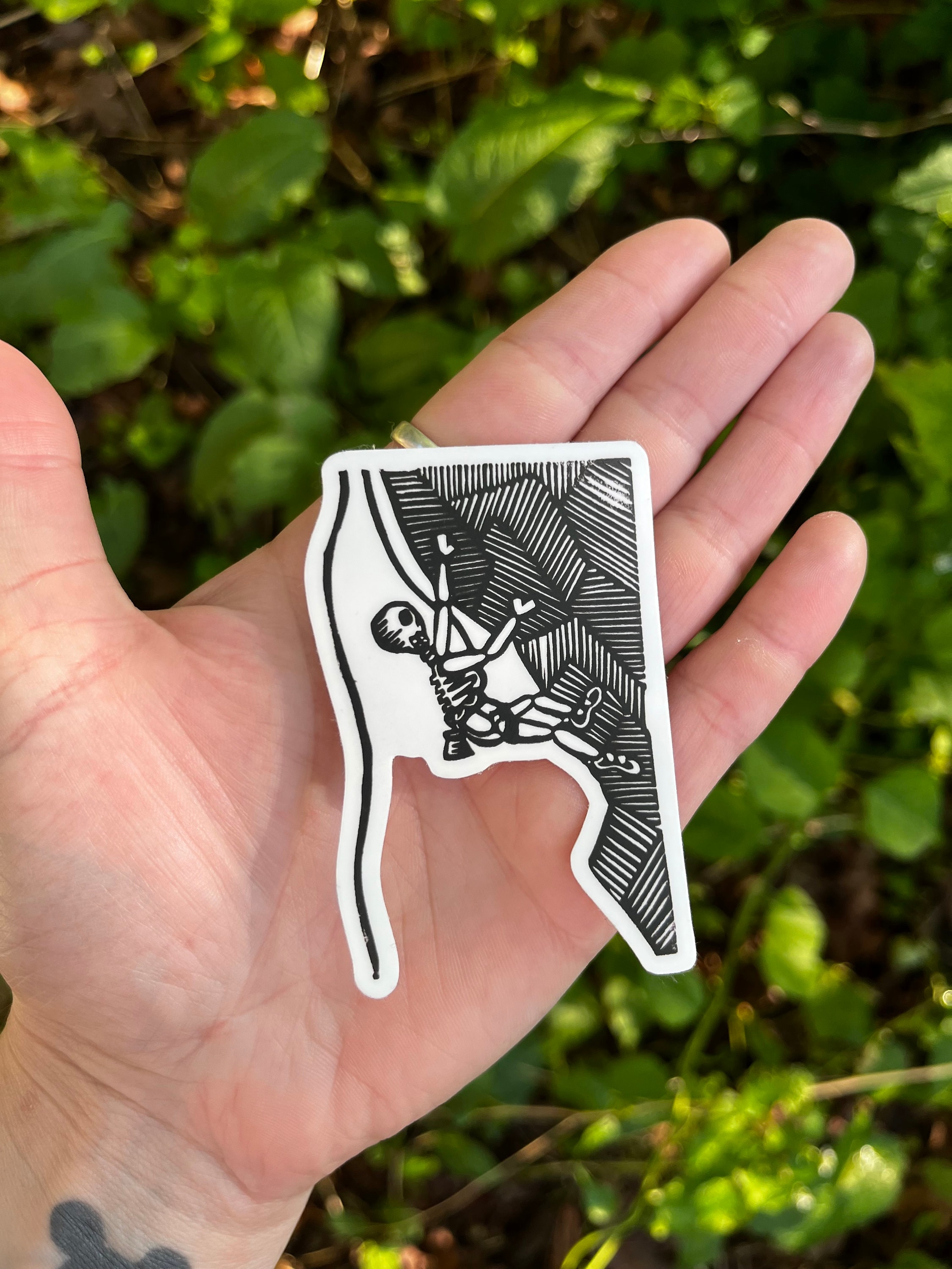 Rock Climbing Skeleton Vinyl Sticker - Etsy