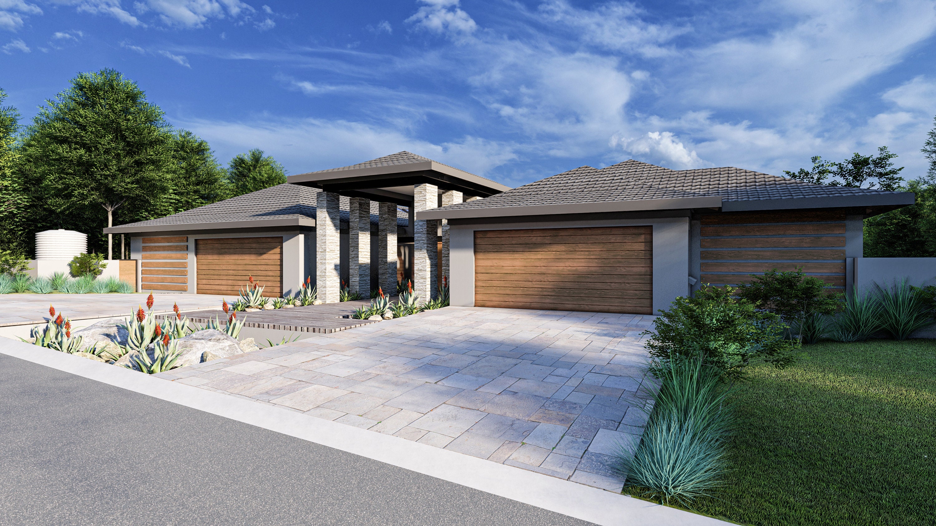 Modern 4-bedroom House Plan (PDF & DWG) – Entertainer's Dream Home ...