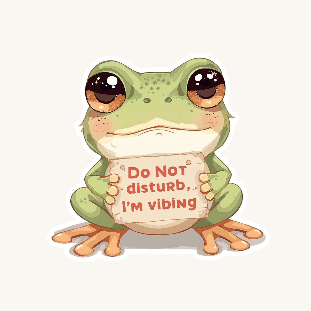 Do Not Disturb Vibing Frog | Chill Aesthetic | White Vinyl | Die-cut ...