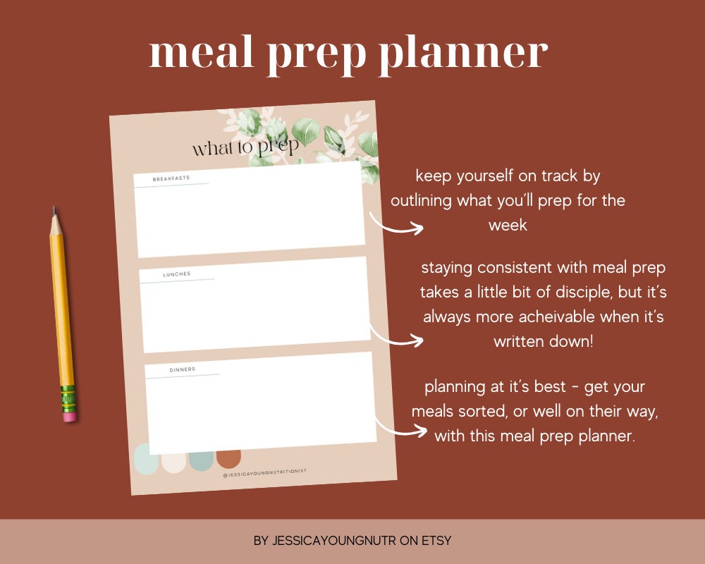 Printable Meal Prep Planner, Meal Prep Template, Planning Template ...