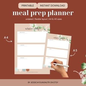 Printable Meal Prep Planner, Meal Prep Template, Planning Template ...