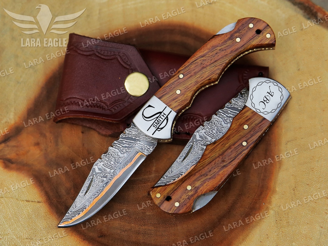COPPER DAMASCUS HANDMADE Pocket Folding Knife Copper Hand Forged Blade ...