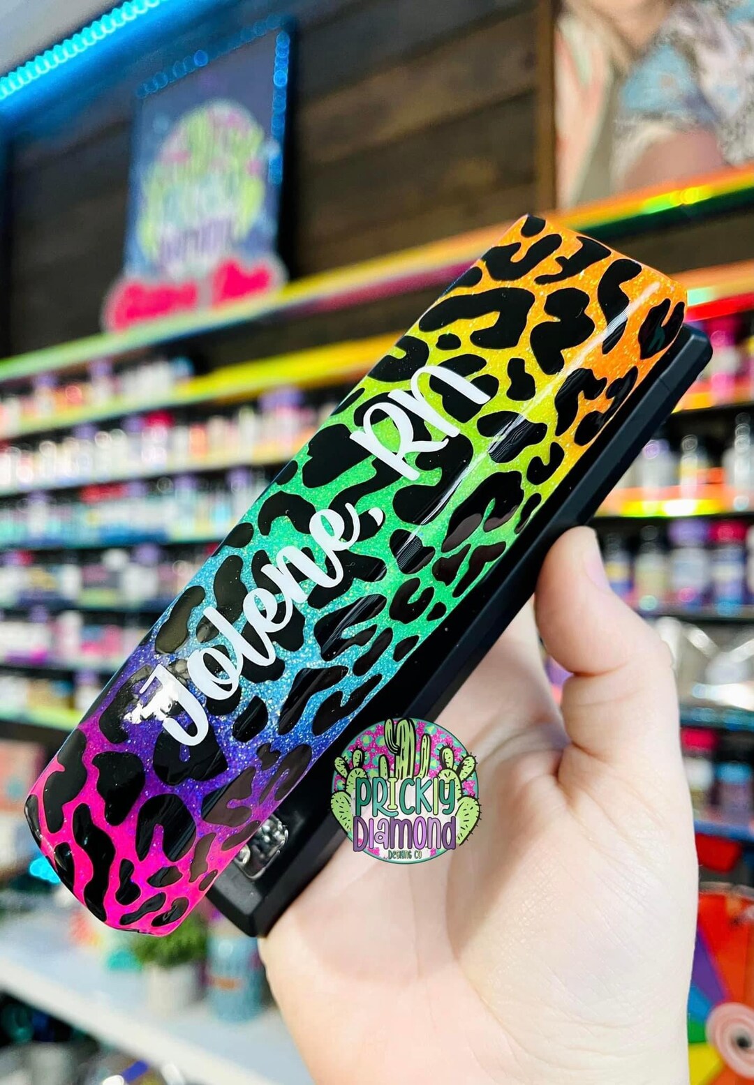 Custom Rainbow Leopard Glitter Stapler - Etsy