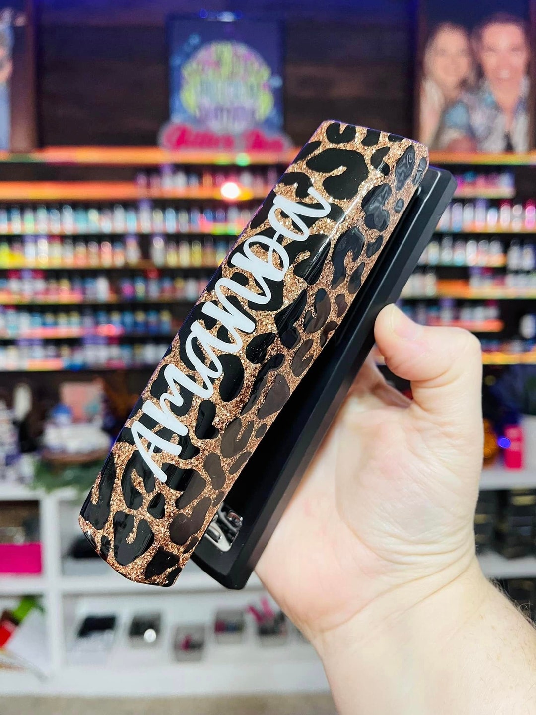 Custom Full Leopard Glitter Stapler - Etsy