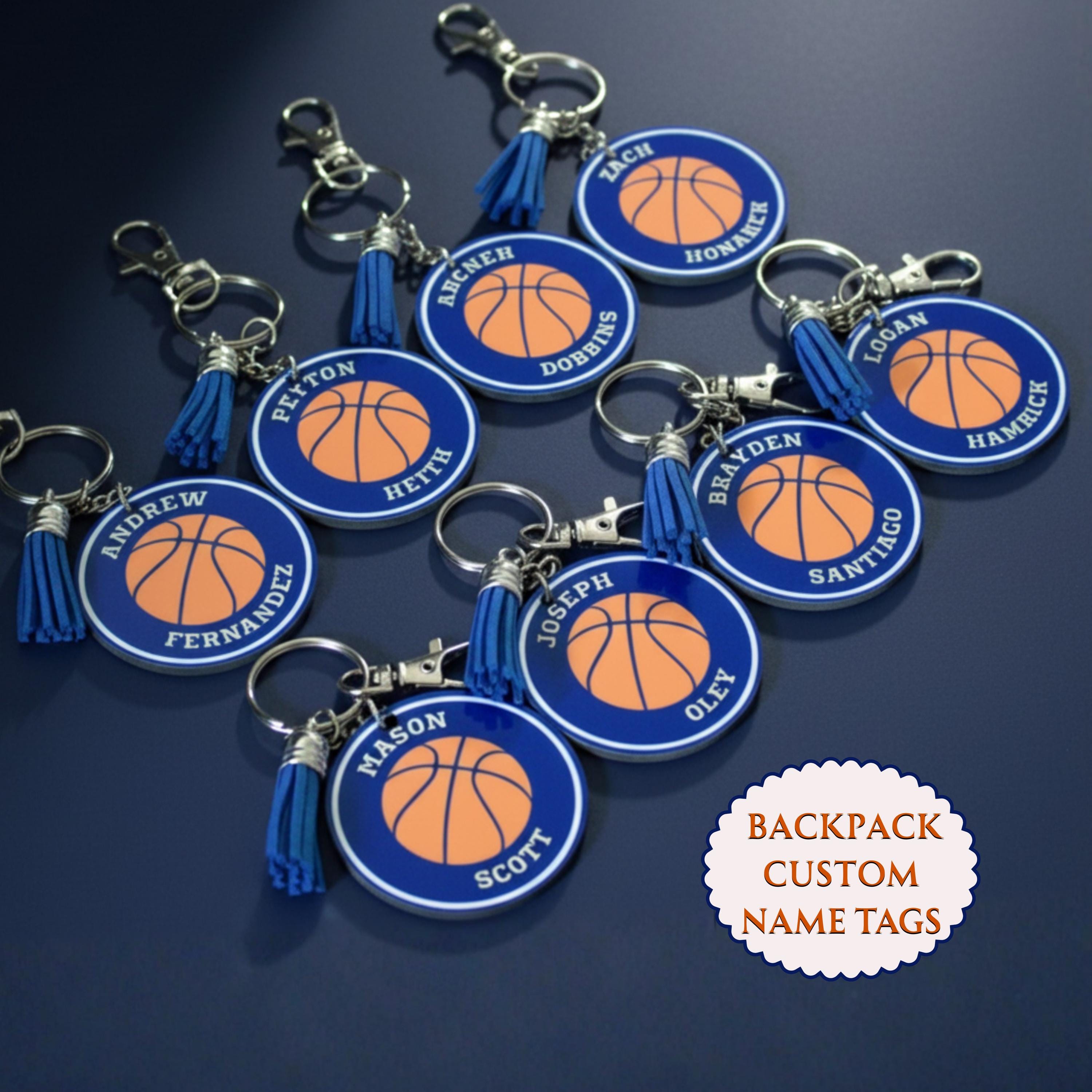 Basketball Name Tag Backpack Accessories Personalize Keychain Sports ...