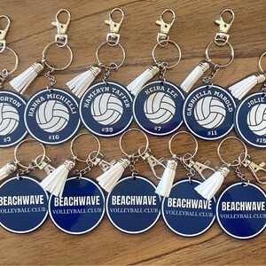 Volleyball Keychain Name Tags Customized With Team Logo and Colors ...