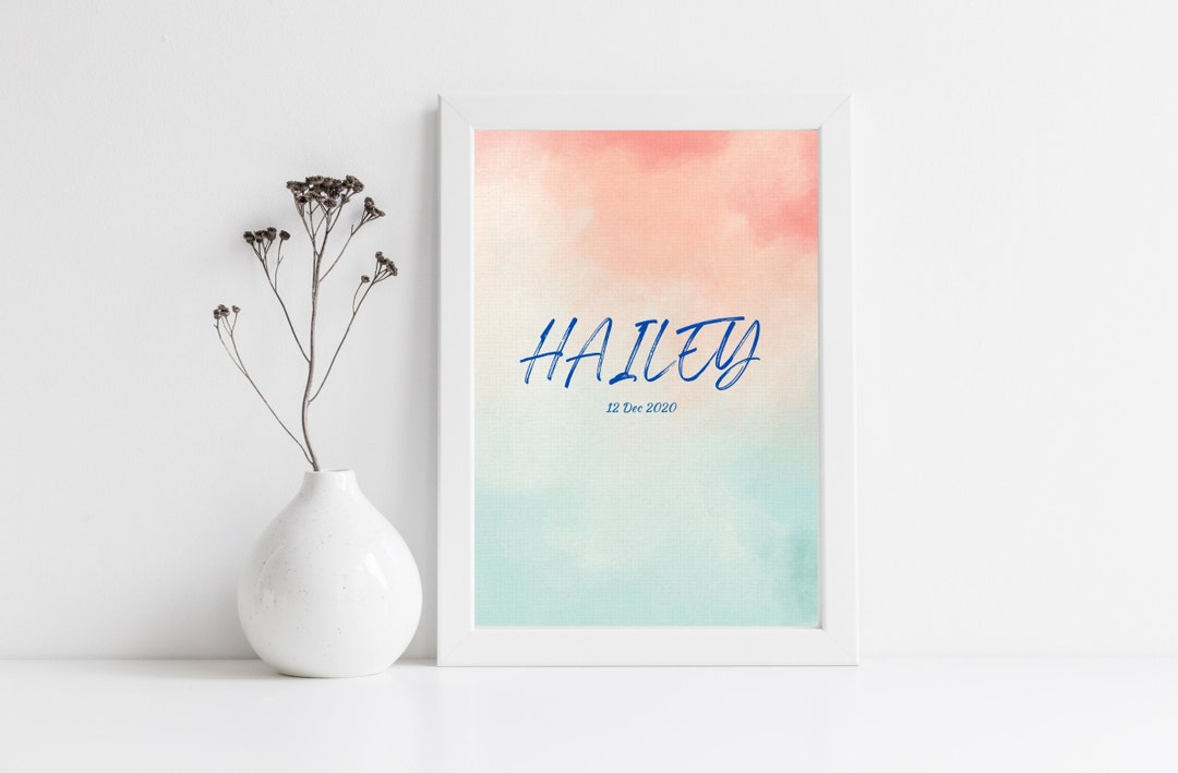 Personalised Baby Name Poster - Etsy