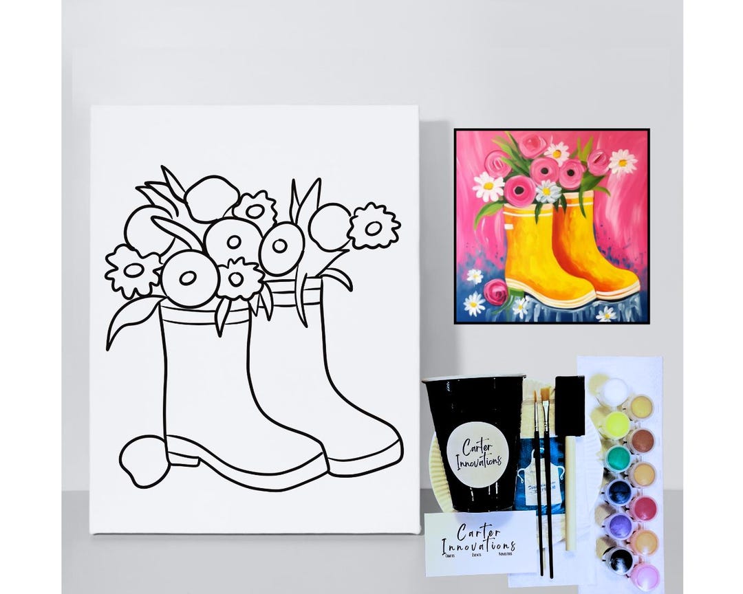 Paint Party Canvas | Girls Night Out | Sip & Paint | Coloring Page ...