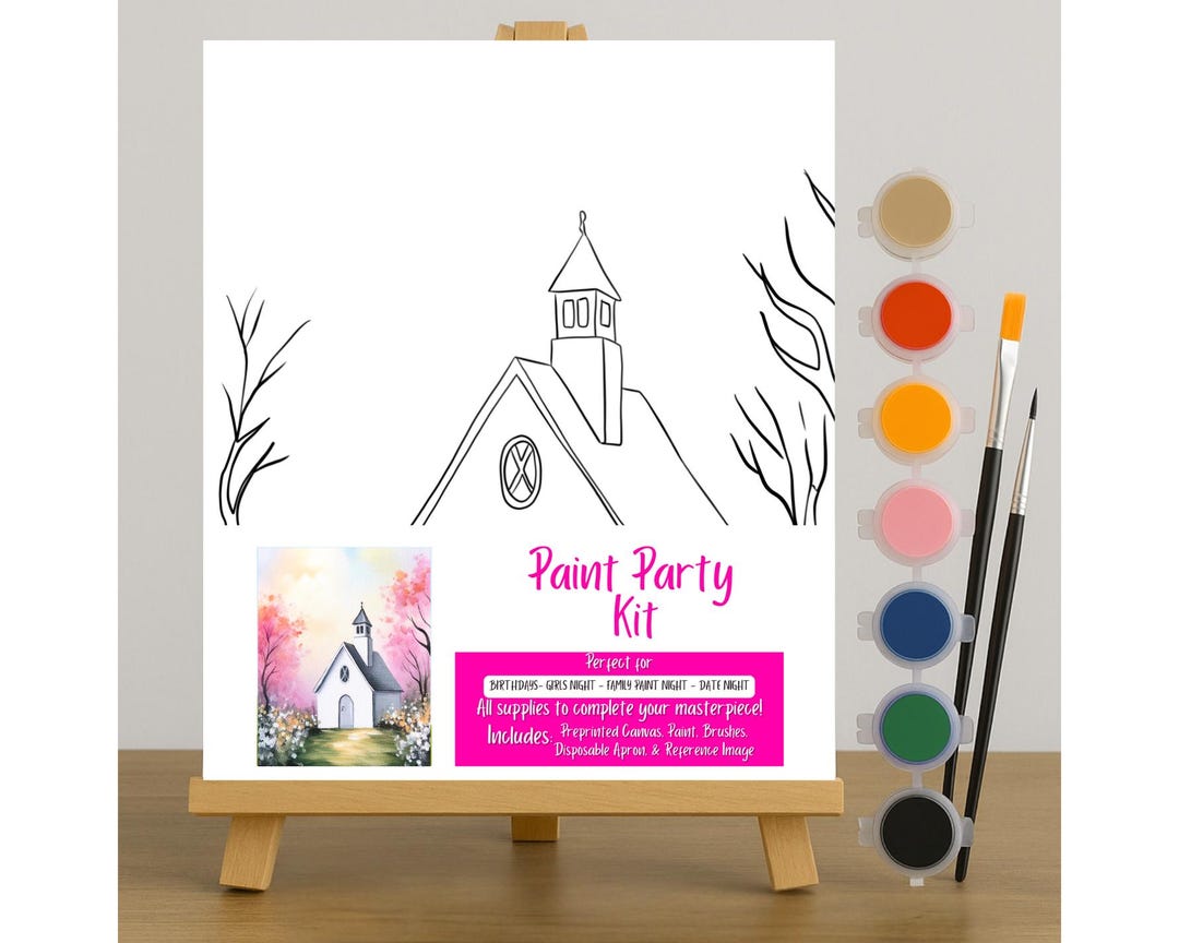 Spring Chapel Painting Kit: DIY Art Set for Beginners - Etsy