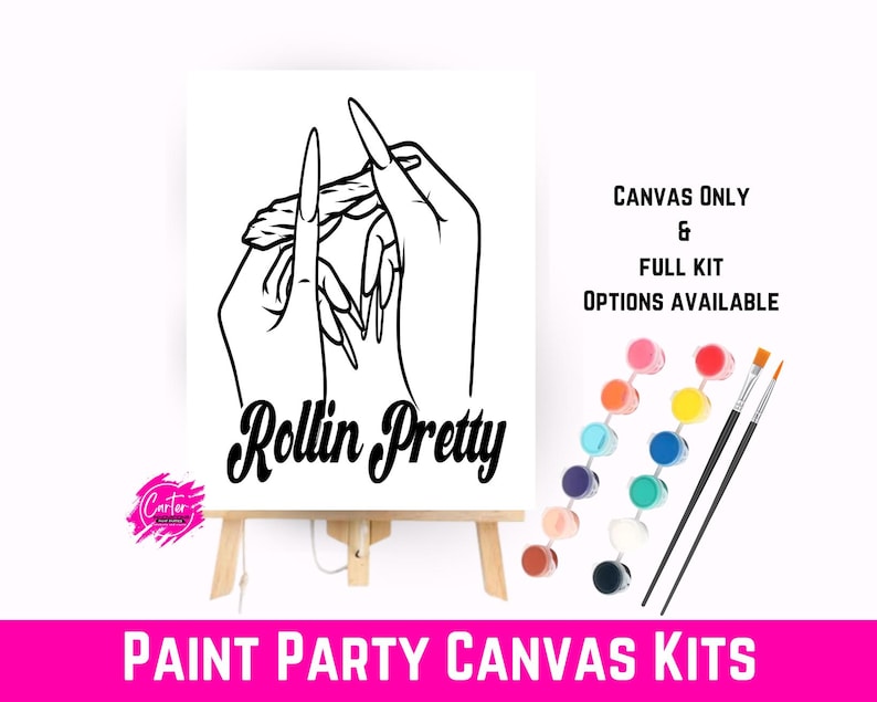 4/20 | Pre Drawn Canvas | Puff and Paint | Smokers Activity | Stoner ...