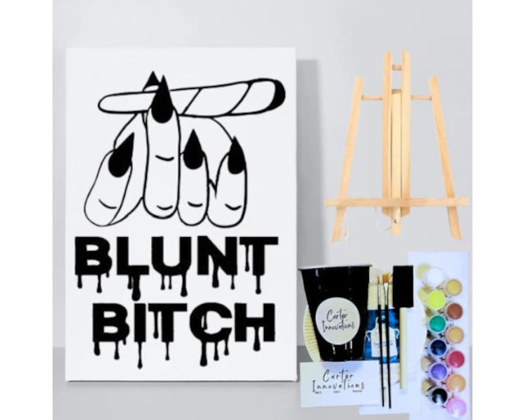 4/20 , Pre Drawn Canvas Blunt B Puff and Paint - Etsy