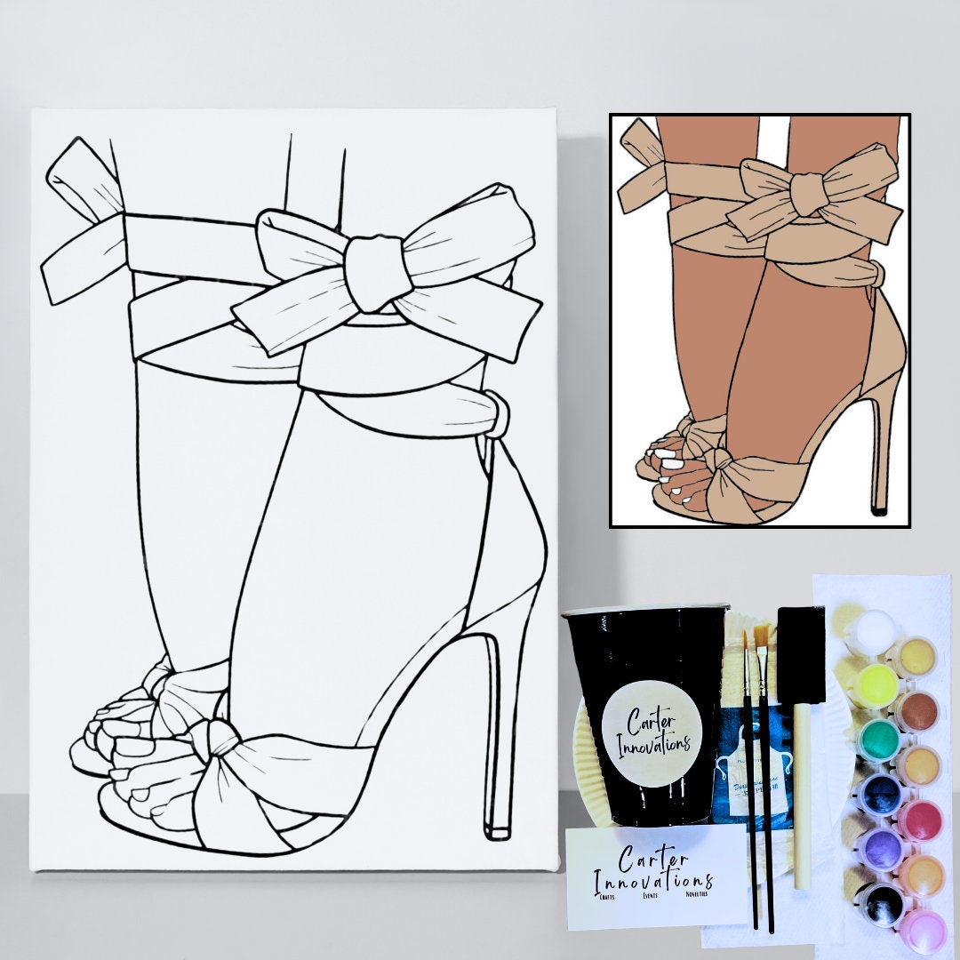 Strut Sip & Paint Pre Drawn Canvas - Etsy