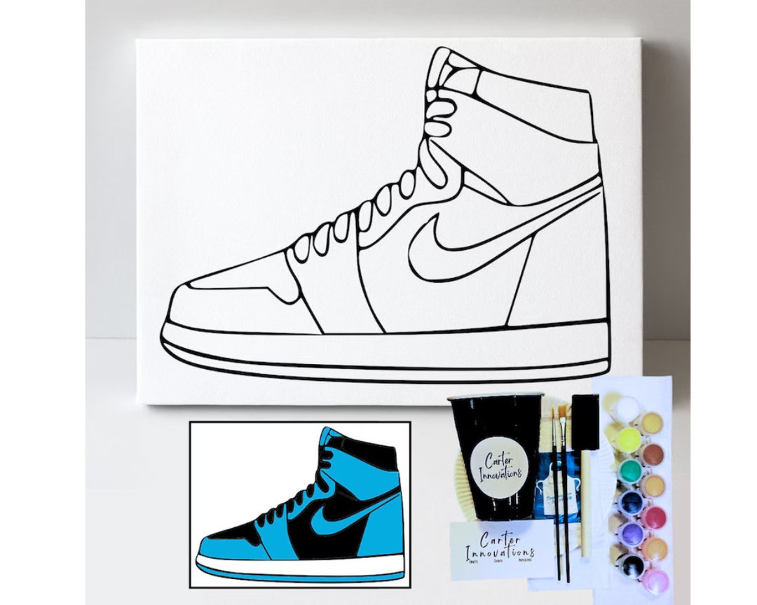 Pre Drawn Canvas My Dunks Sip & Paint - Etsy