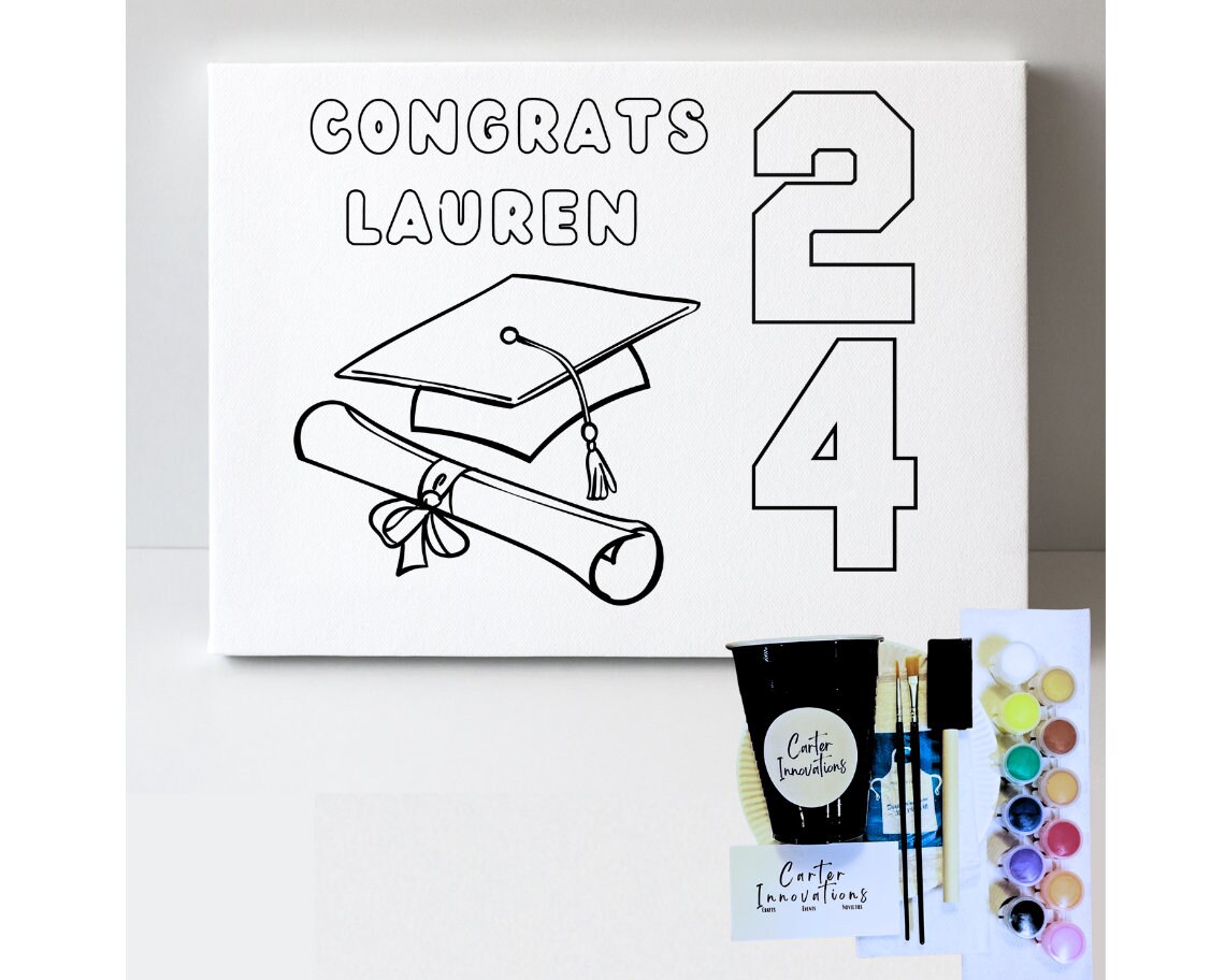 Graduation Paint Party Class of 2024 Personalized 24 Grad Diploma - Etsy