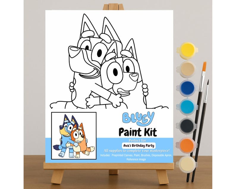 Bluey Paint Party Canvas Kit: Kids Birthday Activity - Etsy