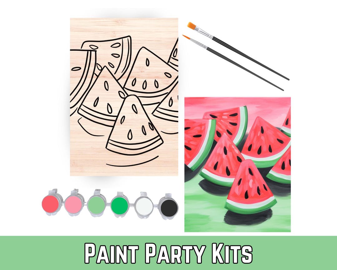 DIY Watermelon Canvas Painting Kit: Fun for Adults & Kids - Etsy