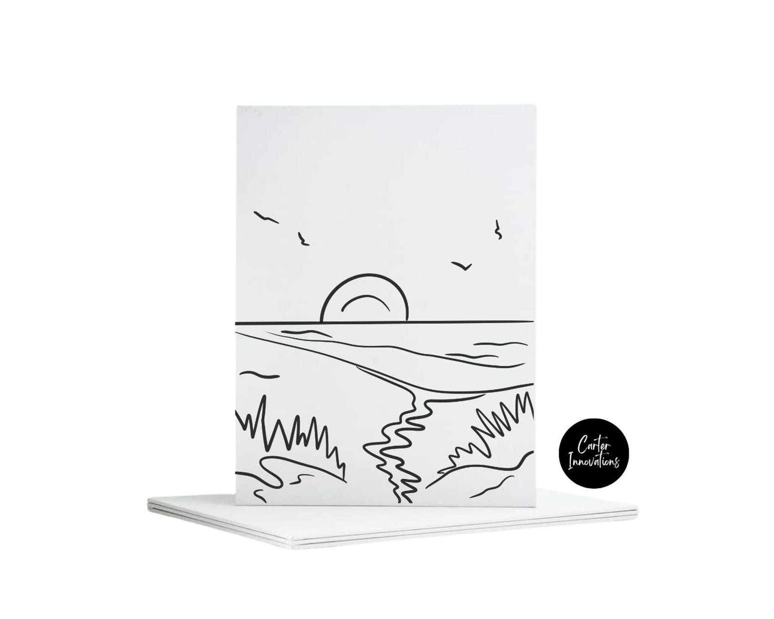 Beach Painting, Art Party, Pre Drawn Canvas, Birthday Party Ideas ...