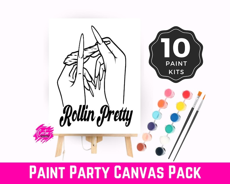 4/20 | Pre Drawn Canvas | Puff and Paint | Smokers Activity | Stoner ...