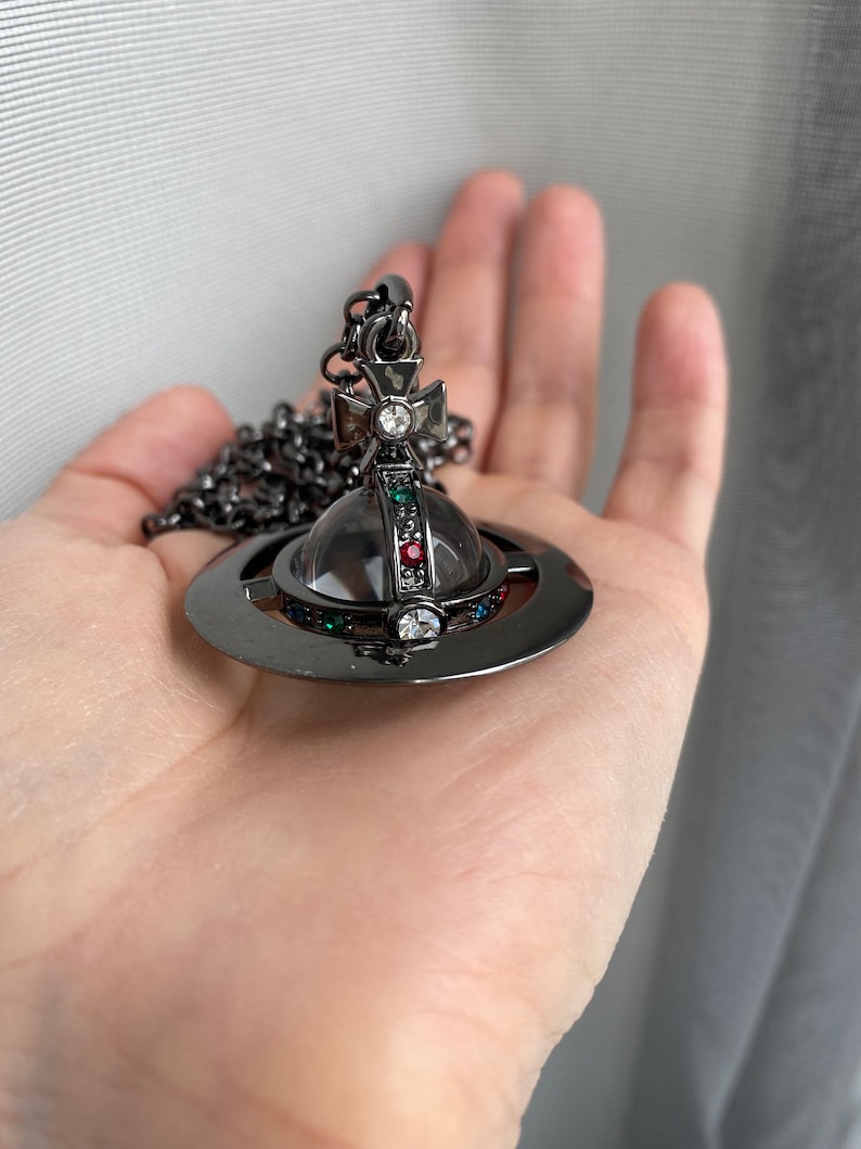 Vivienne Westwood Style Necklace Nana Orb Lighter Silver Etsy