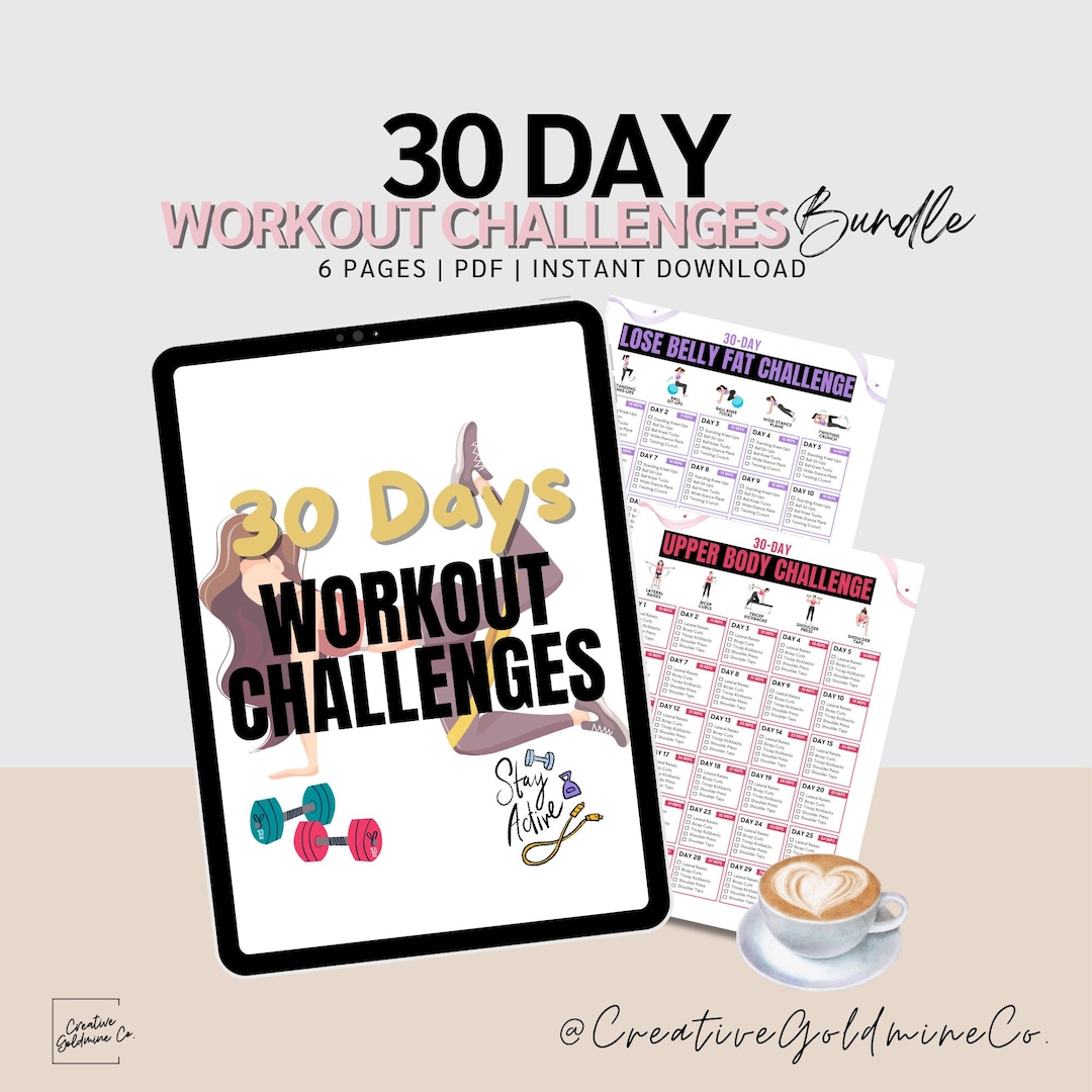 30-day Workout Challenges PDF | Home Fitness Planner and Tracker ...