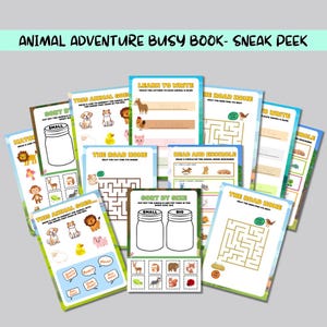 Animal Adventures Busy Book: Early Learning Activity (digital Download ...