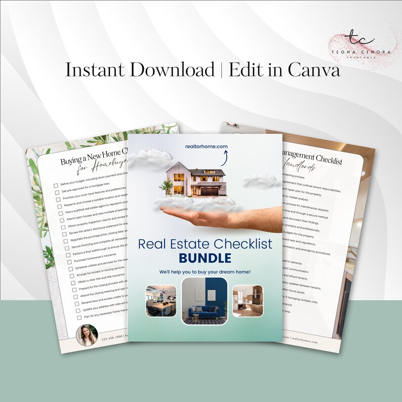 Real Estate Agent Checklist Bundle: Canva Template (digital Download ...