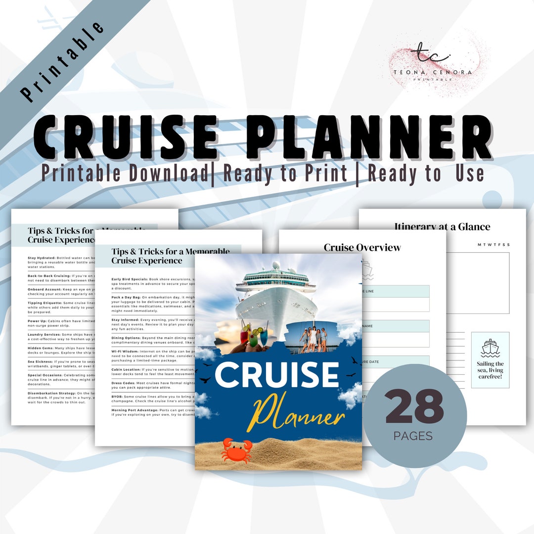 Printable Cruise Planner, Cruise Planner, Holiday Printable, Digital ...