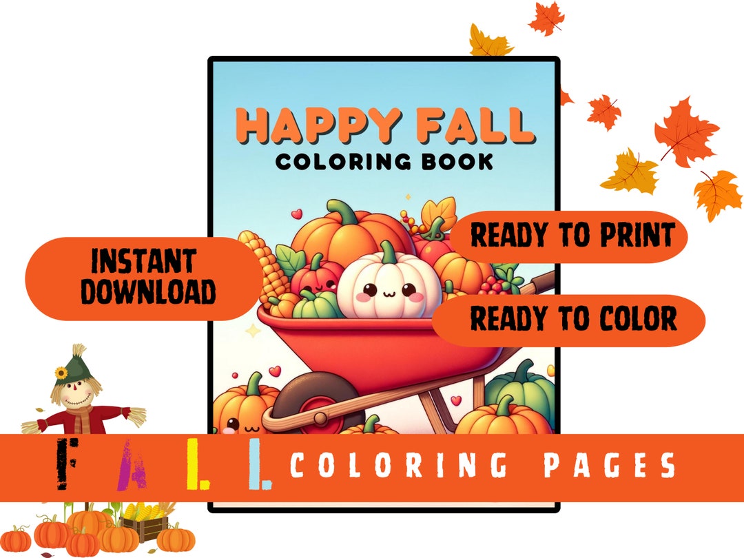 Autumn Coloring Book: 31 Fall Printable Pages, Thanksgiving Crafts (PDF ...