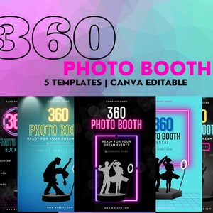360 Photobooth Flyer,360 Photo Booth Rental Flyer editable 360 Photo ...