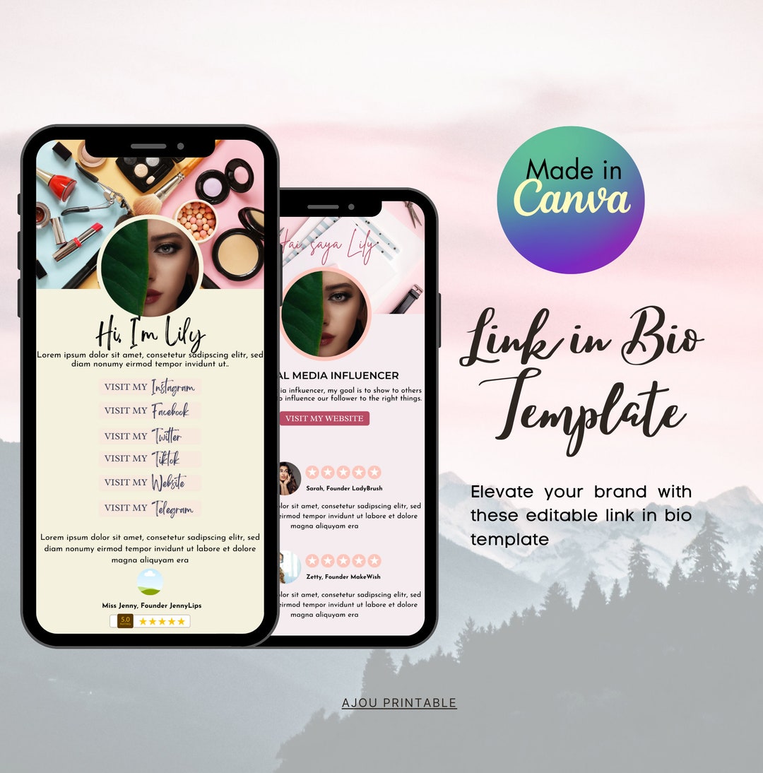 Link in Bio Canva Template, Instagram Landing Page Link in Bio ...