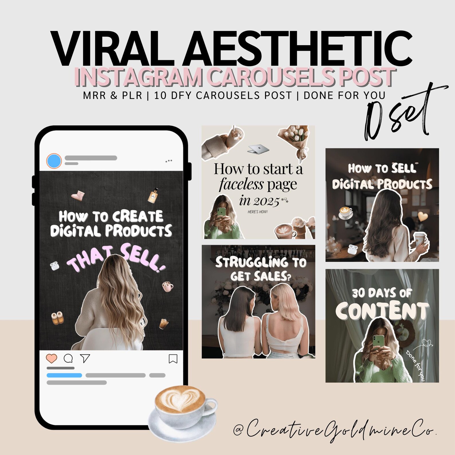 Aesthetic Instagram Carousel Templates | 10 Viral Canva Posts | Social ...