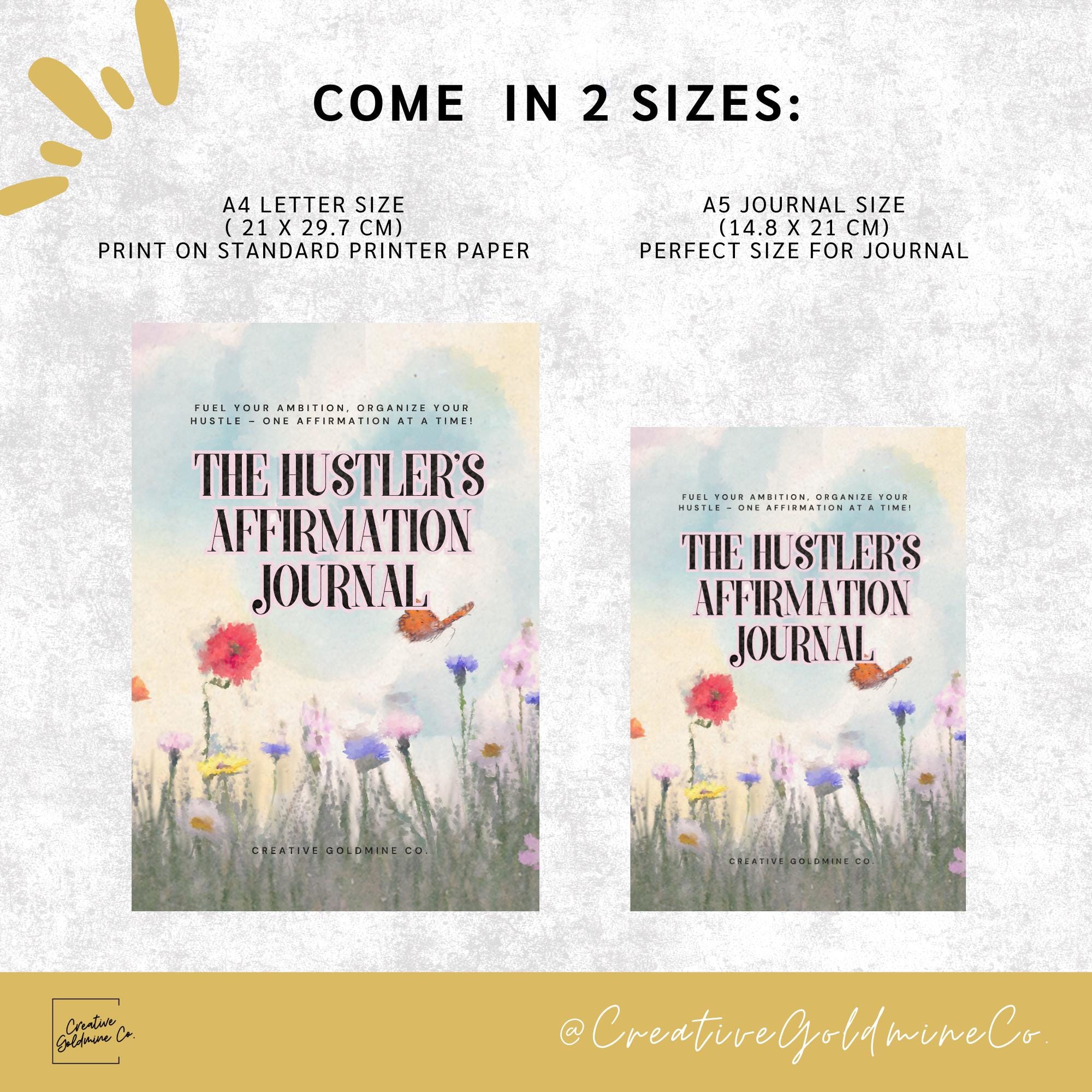 Hustle Mindset Affirmation Booklet: Daily Goal Planner (A4 & A5 ...