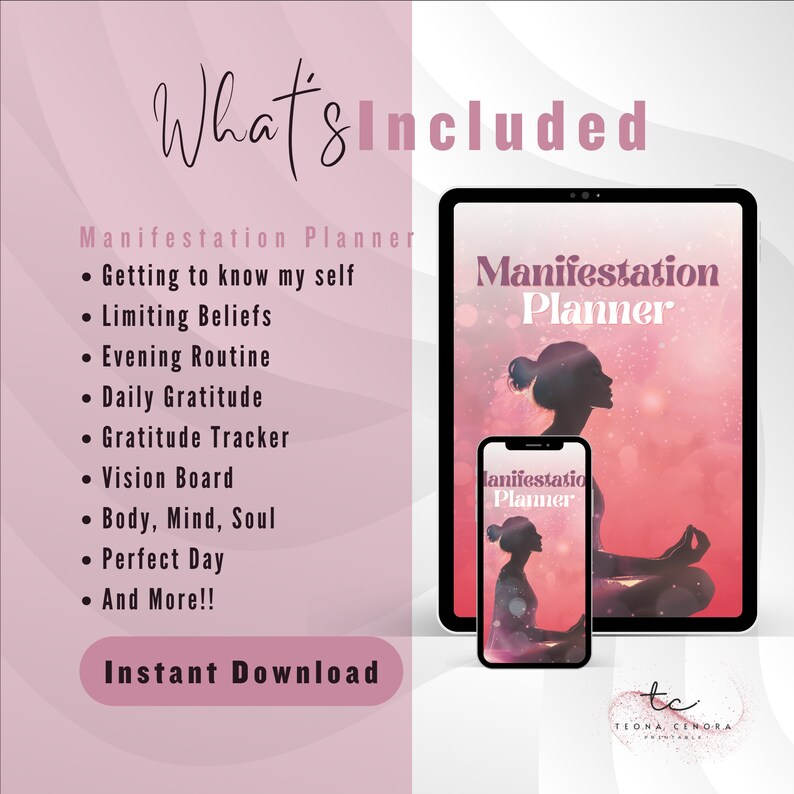 Manifestation Planner, Printable Manifestation Planner, Goodnotes ...