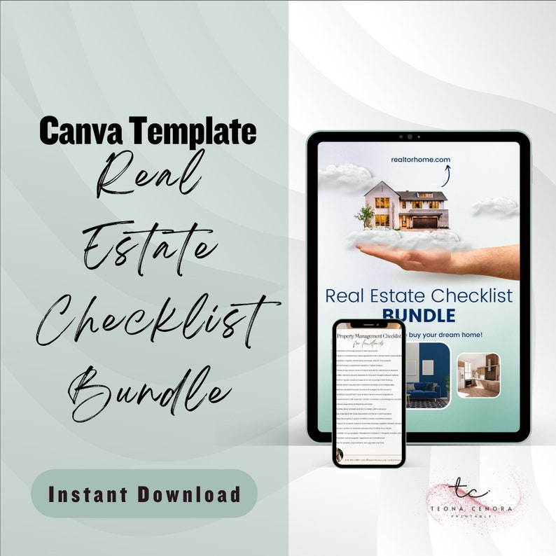 Real Estate Agent Checklist Bundle: Canva Template (digital Download ...