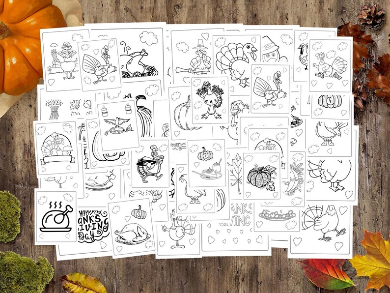 Thanksgiving Coloring Pages for Kids & Adults, Fall Coloring Pages ...