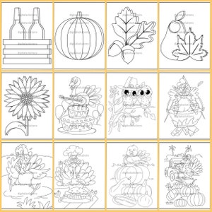 Thanksgiving Coloring Pages for Kids & Adults, Fall Coloring Pages ...