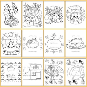 Thanksgiving Coloring Pages for Kids & Adults, Fall Coloring Pages ...