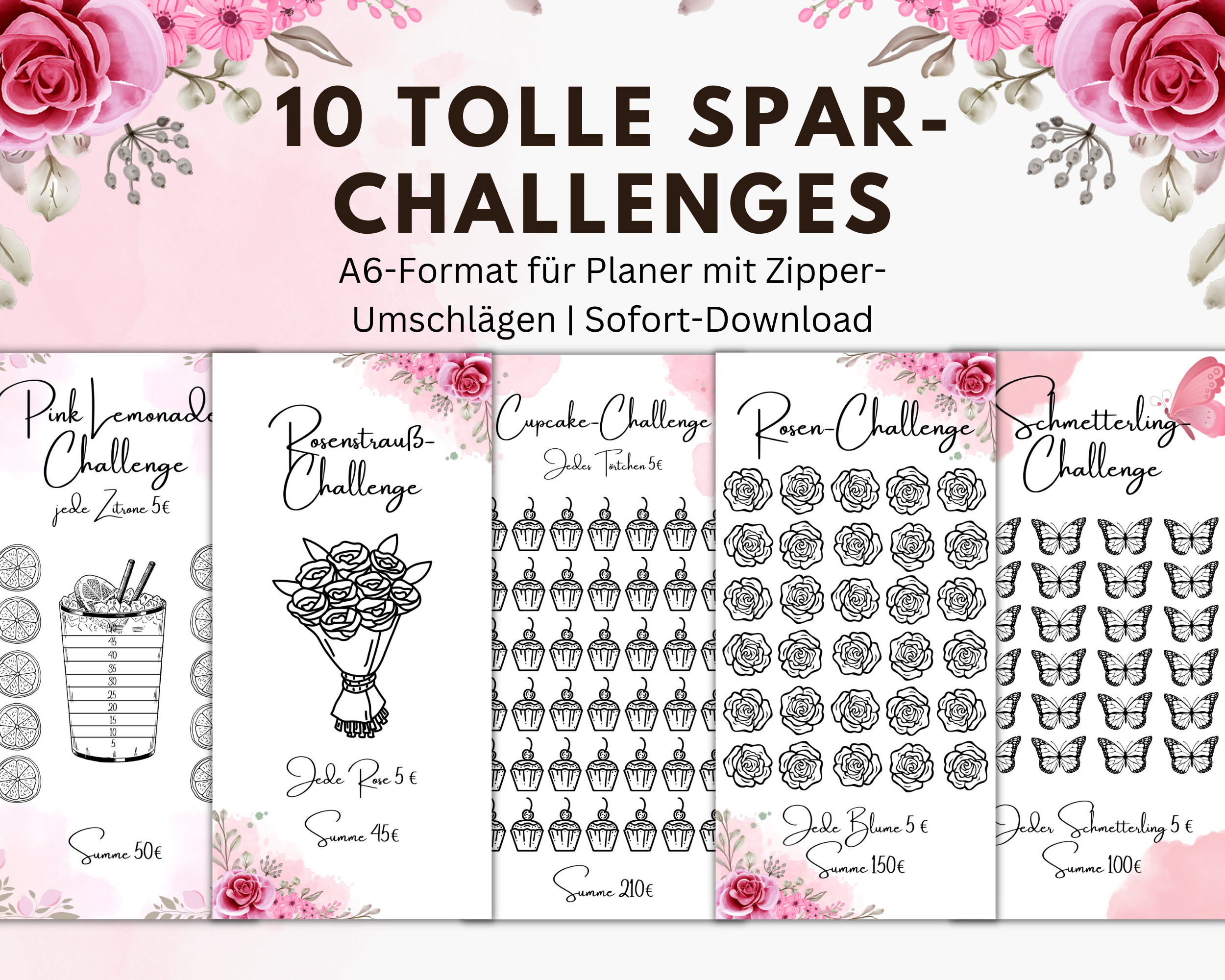 Budget A6 Planer Spar Challenges | 10 tolle Spar Spiele | PDF Download ...
