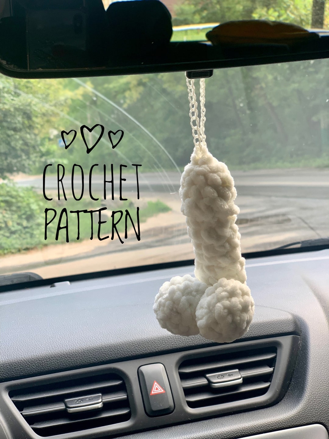 Easy Crochet Pattern Pdf Rearview Mirror Crochet Small Plush Toy Penis ...