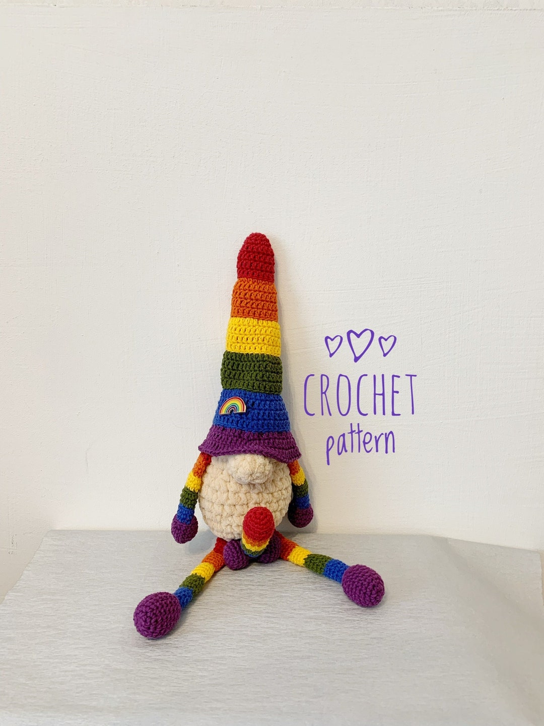 Crochet Pattern Amigurumi Rainbow Gnome Penis DIY Funny Toy Crazy Elf ...